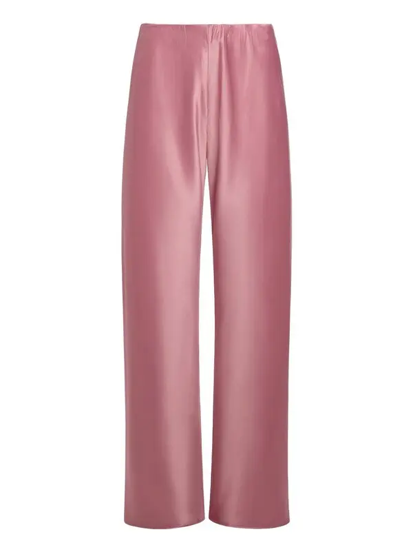 SELF-ADORE Olivette Satin-feel Straight Leg Pants - Pink