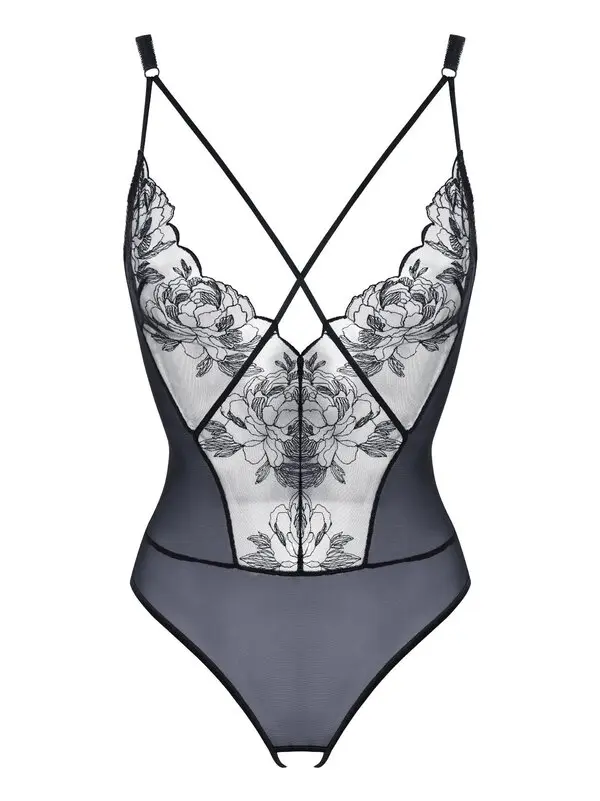 BONBON LINGERIE Coco Heart Ouvert Bodysuit - Blue