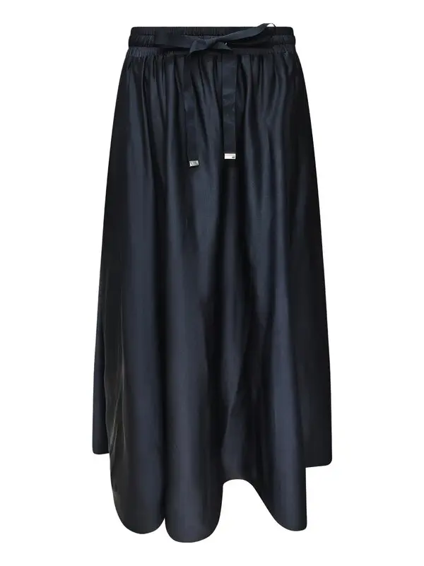 ROCH PEREL Satin Midi Skirt - Black/gold