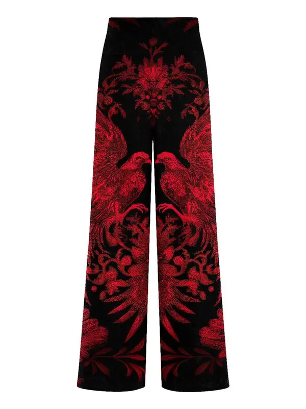 ALOHA FROM DEER Printed Wide Leg Pants - Red/black