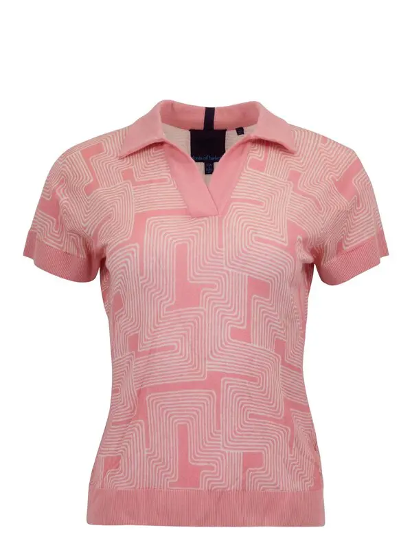 LORDS OF HARLECH Jessica Inter Twine Polo - Pink