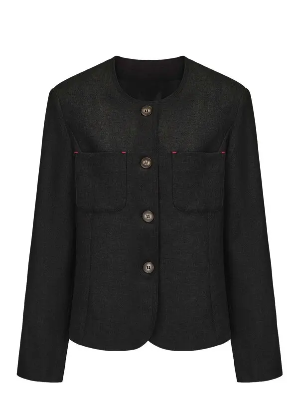 MUTE BY JL Textured Box Jacket - Black