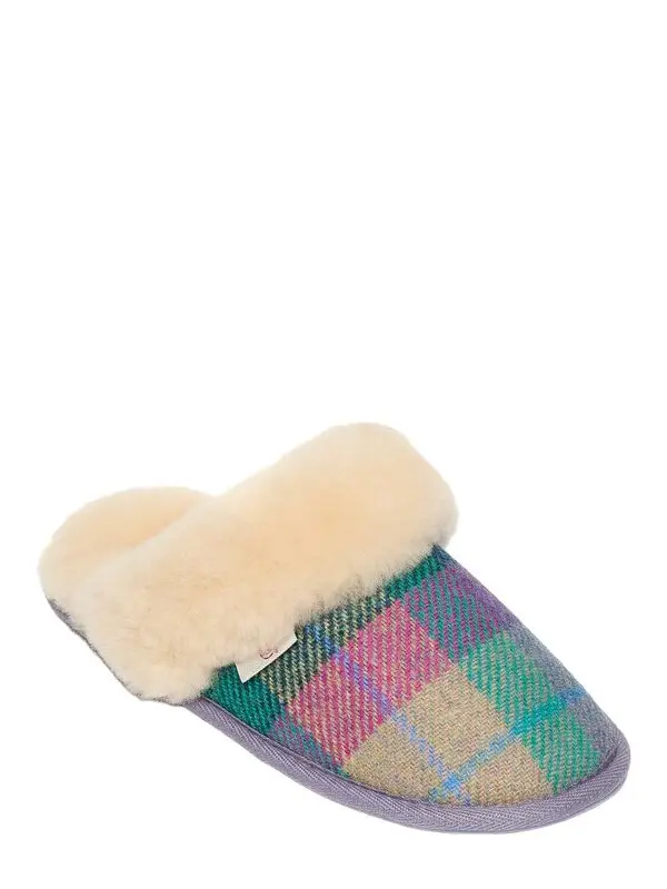 BEDROOM ATHLETICS Kate Harris Tweed Mule Slippers - Blue/purple