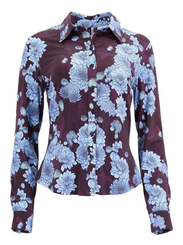 LORDS OF HARLECH Floral Print Button-down Shirt - Purple