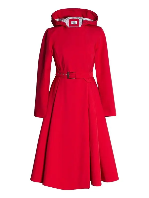 RAINSISTERS Fitted Coat With Graphic Lining - Red