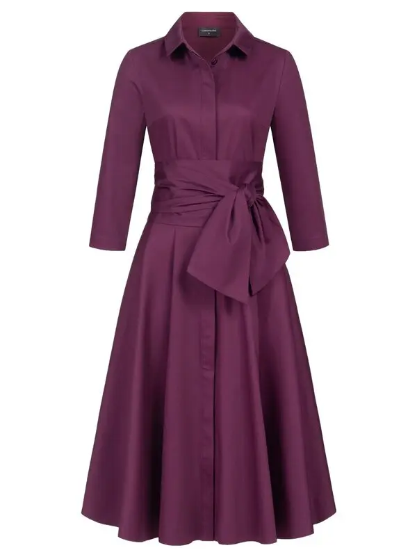 MARIANNA DÉRI Shirt Dress With Tie Belt - Purple