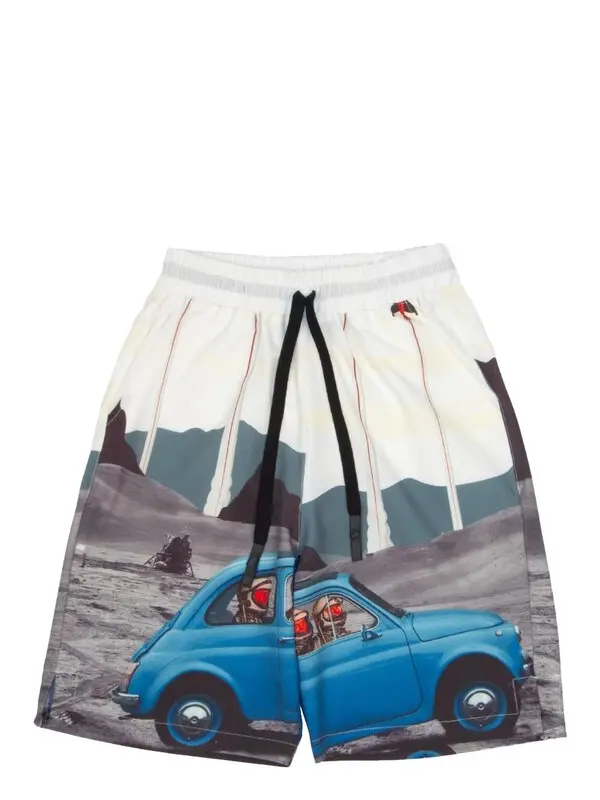 MYSIMPLICATED Printed Bermuda Shorts - Blue/white