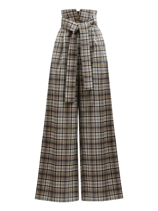 JULIA ALLERT High Waisted Wide Leg Trousers - Brown