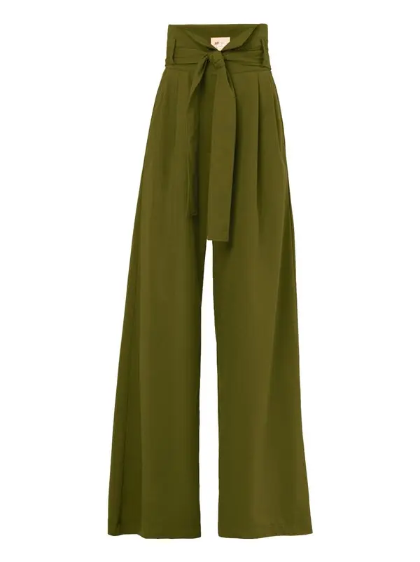JULIA ALLERT High-waist Wide-leg Trousers - Green