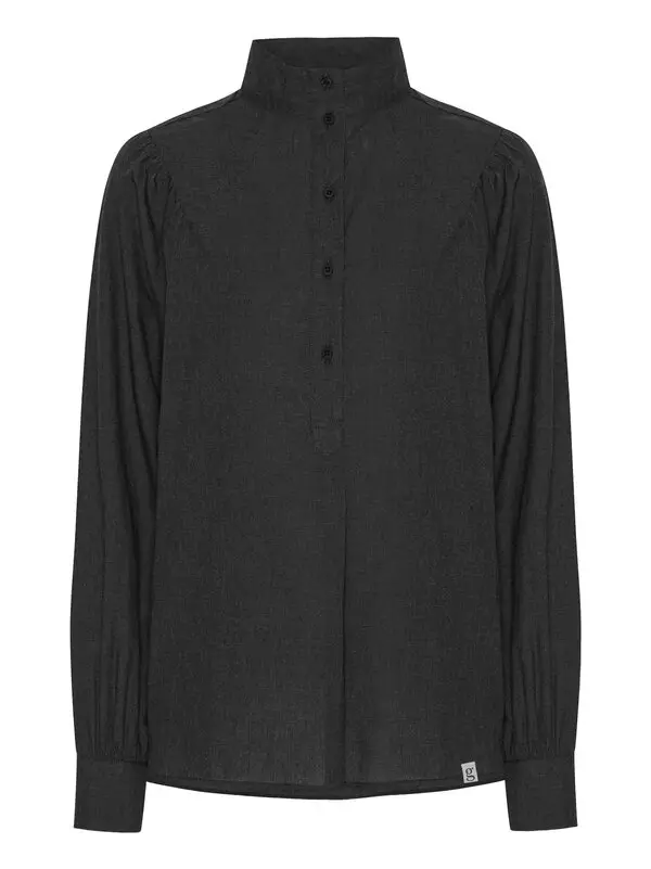 GROBUND Sonja High Collar Shirt - Black