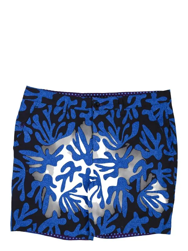 LORDS OF HARLECH Printed Flat Front Shorts - Blue