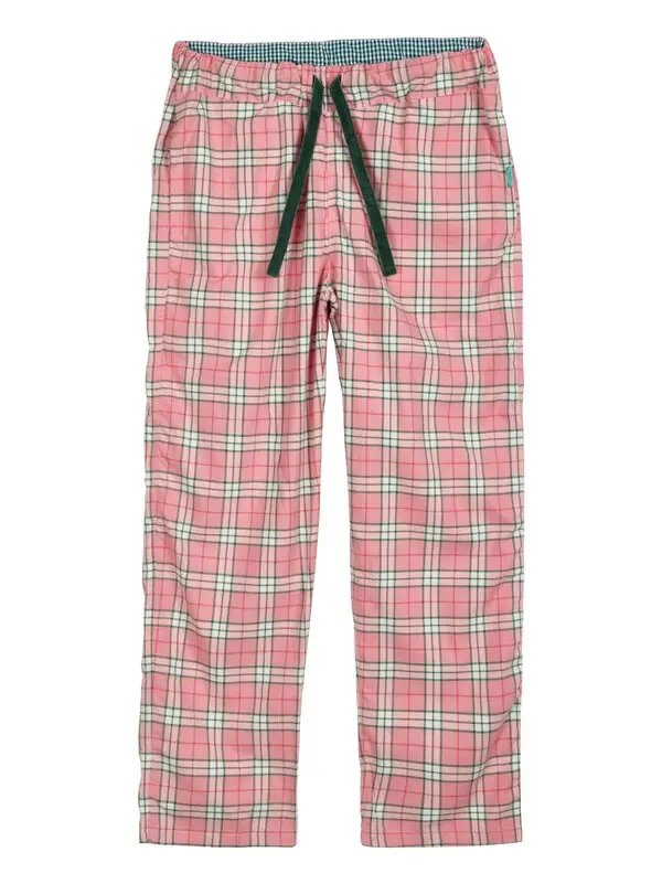 LOUNGERS Organic Brushed Cotton Loungewear Trousers - Pink/white