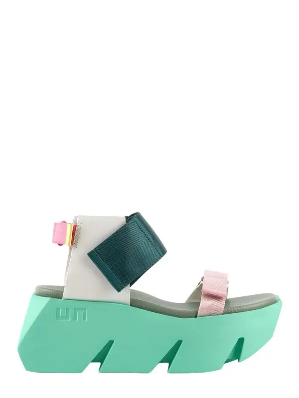 United Nude Flatform Sandals With Adjustable Straps - Green/white