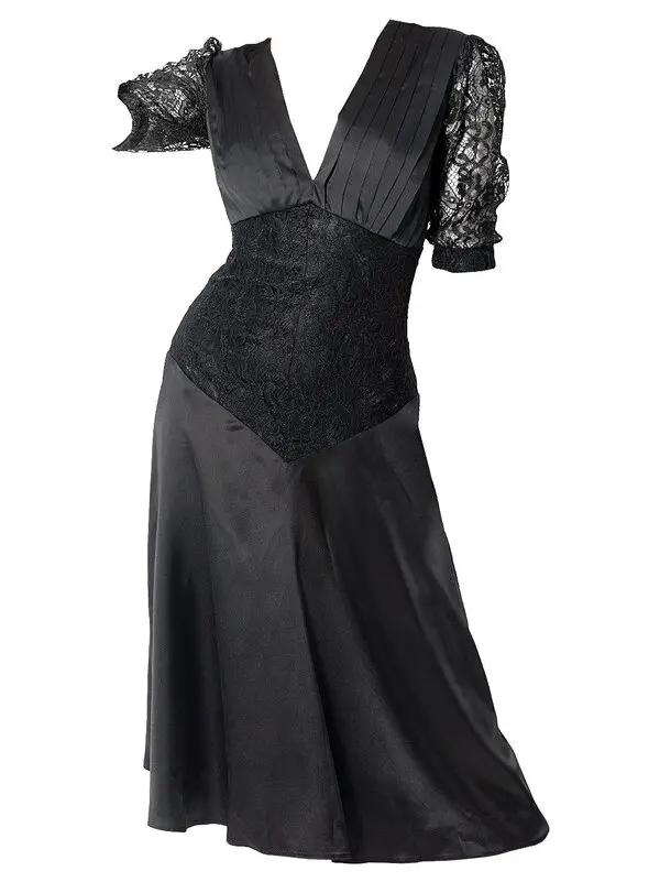 MAISON BOGOMIL Lace And Satin Dress - Black