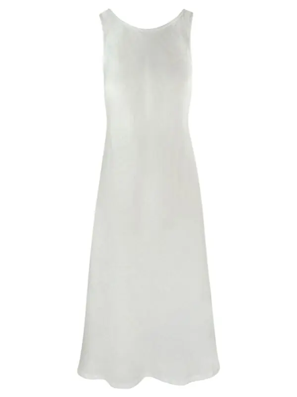 Haris Cotton A-line Midi Slip Dress - White