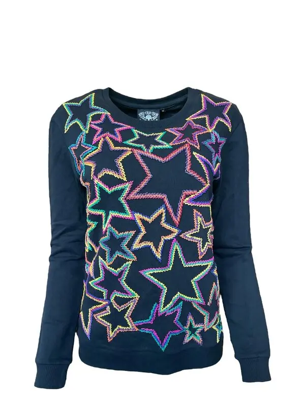 ANY OLD IRON Hand-beaded Star Sweatshirt - Black