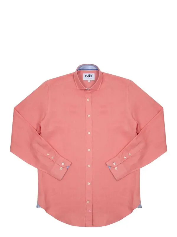 KOY CLOTHING Salmon Linen Shirt - Pink