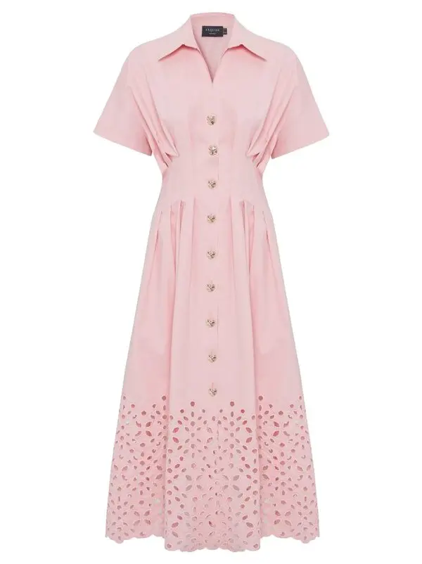 EXQUISE Vera Shirt Dress - Pink