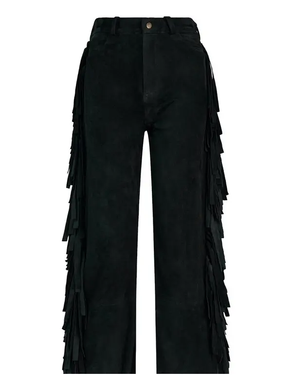 LORENA SARAVIA Cassandra Suede Pants - Black