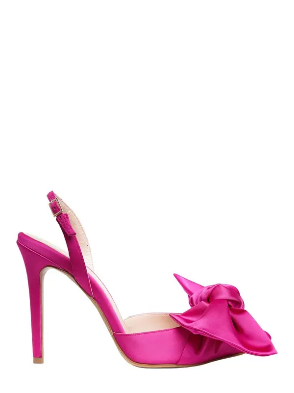 GINISSIMA Satin Sandals With Bow Detailing - Pink