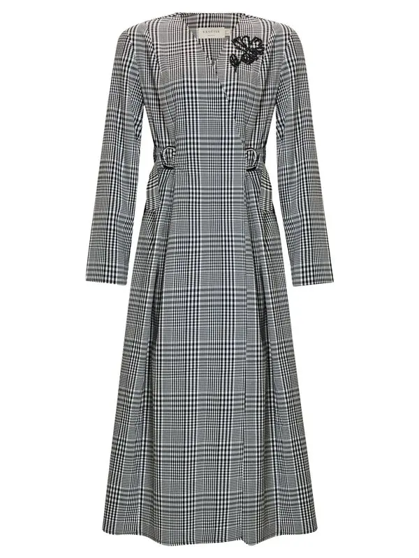 EXQUISE Aila Dress - White/grey/black