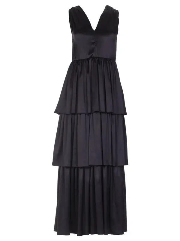 ROSES ARE RED Ella Silk Satin Dress - Black