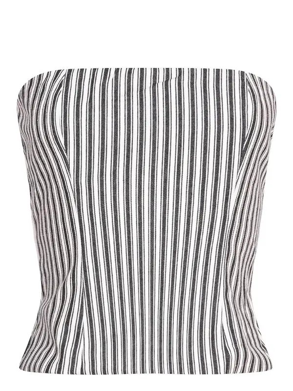LONDON ATELIER BYPRODUCT Striped Corset Top - Black/white