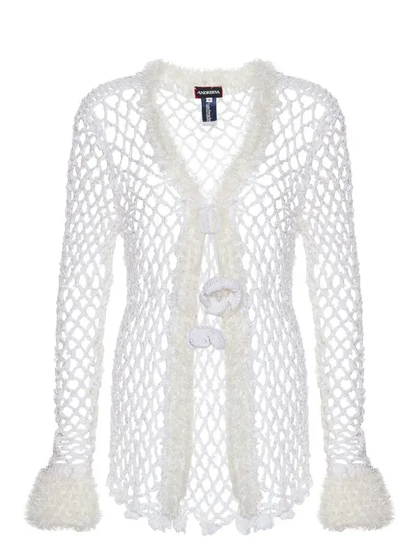 ANDREEVA Handmade Crochet Knit Shirt - White