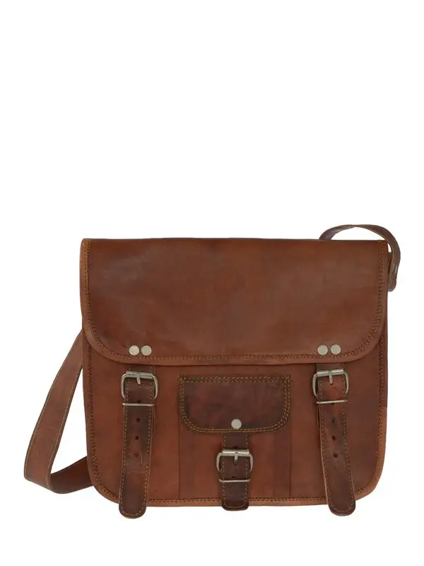 VIDA VIDA Vintage Leather Day Satchel - Brown