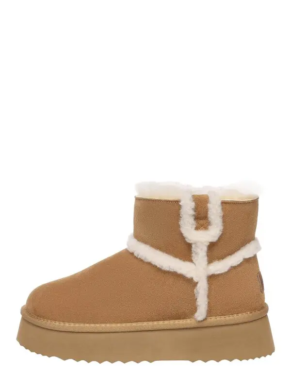 EVERAU AUSTRALIA Barren Leather Platform Boots - Gold