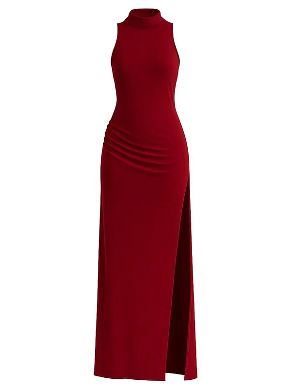 MAISON DE GALA High-neck Maxi Dress - Red