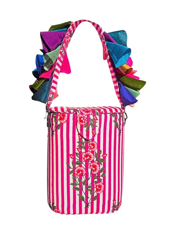 SIMITRI Bouquet Bazaar Bucket Bag - Pink/white