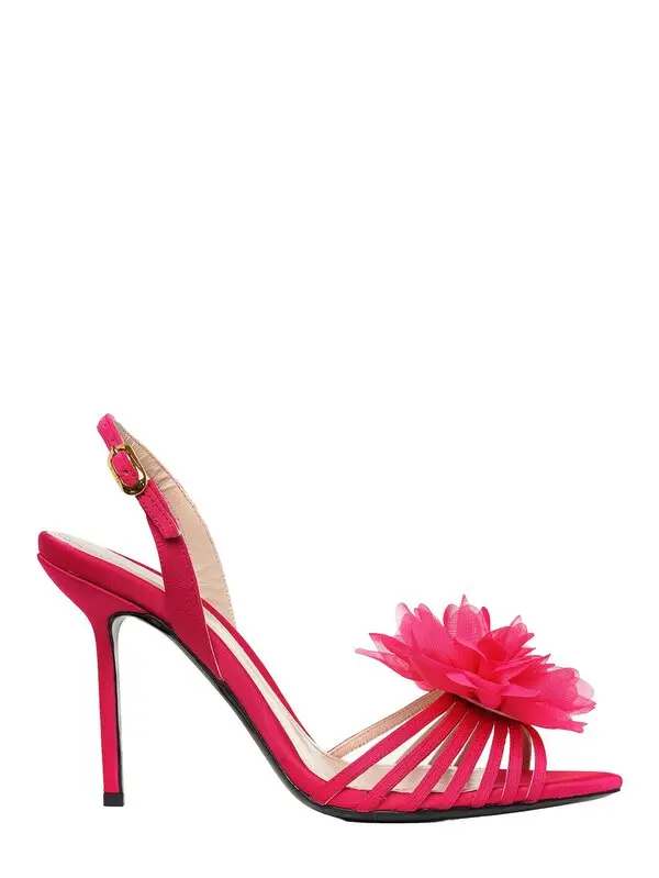 GINISSIMA Floral Detail Stiletto Sandals - Pink