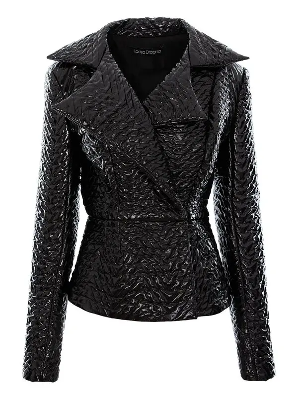 LARISA DRAGNA Fitted Short Latex Jacket Tokyo - Black