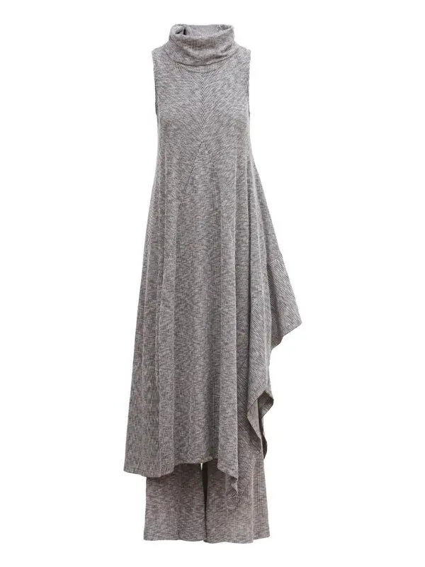 JULIA ALLERT Knit Dress With Pants Set - Grey