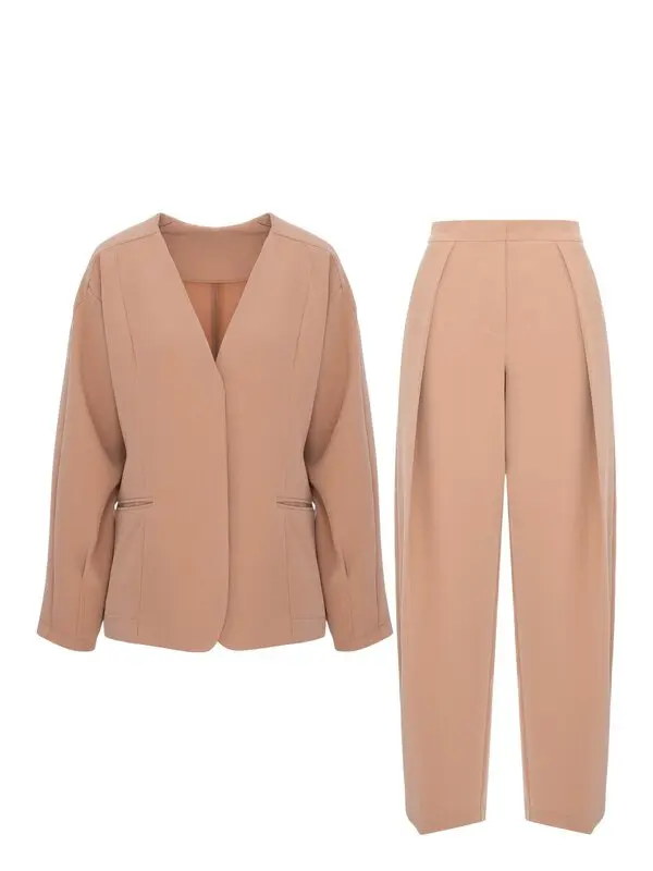 BLUZAT Neutrals Blazer Set - Beige
