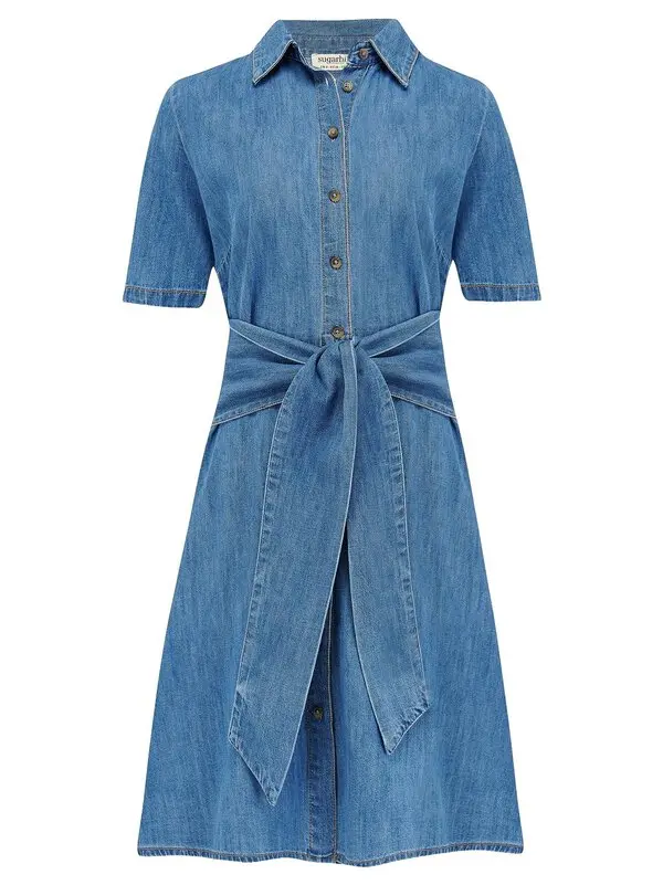 SUGARHILL BRIGHTON Talitha Mini Shirt Dress - Blue