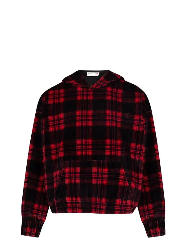 PCFG Checked Hoody - Black/red