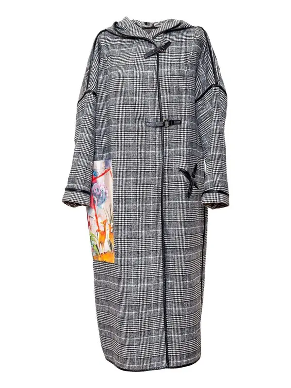 ARTISTA Checked Double-face Hunter Coat - Grey