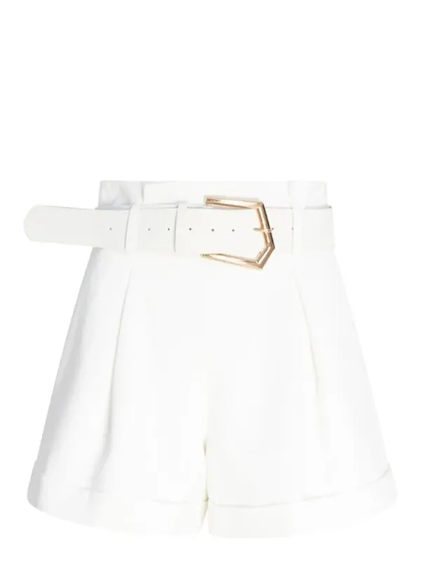 CIRCULAR PATH Buckle Shorts - White