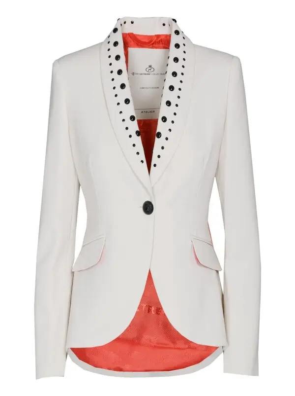 THE EXTREME COLLECTION Fitted Blazer With Studded Lapel - Black/white
