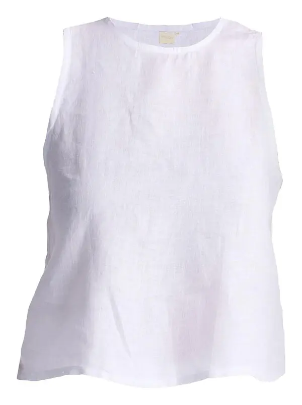 REISTOR Embroidered Button-back Crop Top - White