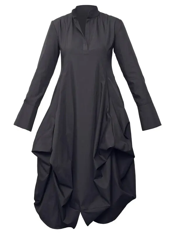 METAMORPHOZA Asymmetric Shirt Dress - Black