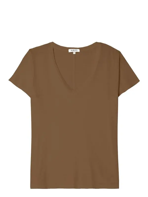 NOEND Supima Cotton V-neck Tee - Brown