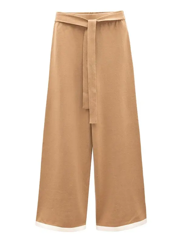 PERALUNA Rumi Waistbanded Knit Trousers - Brown
