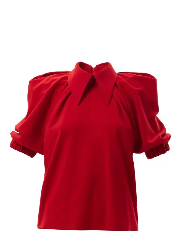 JULIA ALLERT Puff Sleeve Blouse - Red