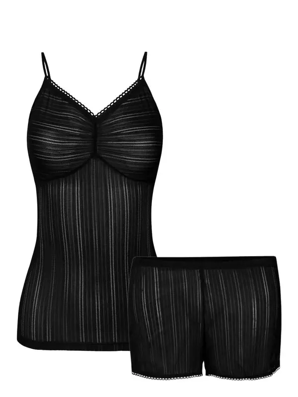 OH!ZUZA NIGHT&DAY Lingerie Set With Top And Shorts - Black