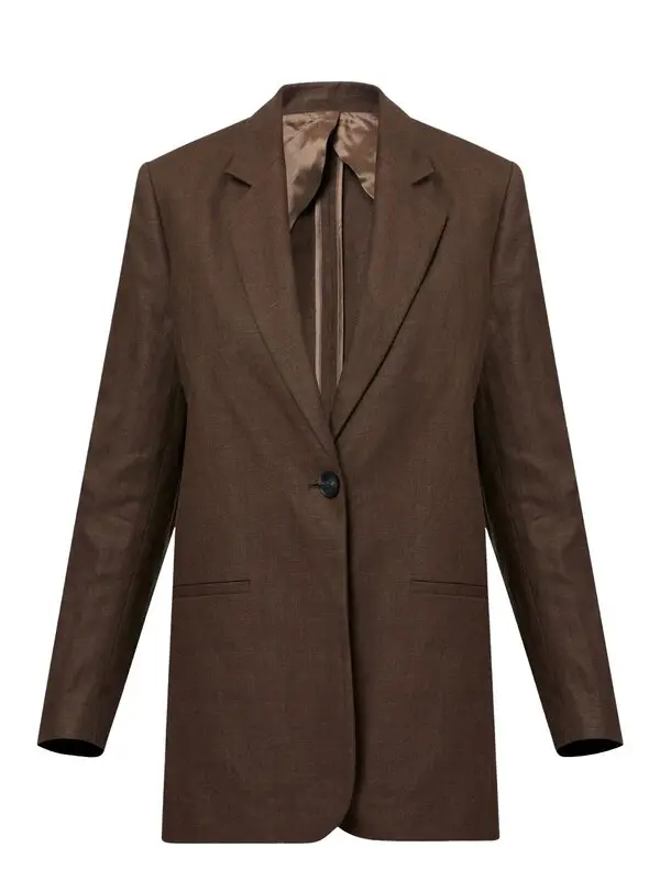 HELEN MCALINDEN Cassie Sandlewood Linen Jacket - Brown