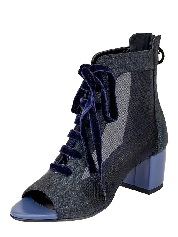 MOON D'ELLE Vespro Velato Ankle Boots - Black/blue