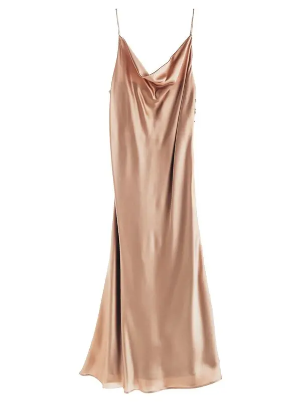 MIONÈ Midi Silk Slip Dress - Gold